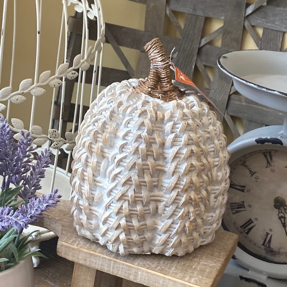 Accents | New Shabby Chic Cottage Farmhouse Fall Autumn Harvest Rattan ...